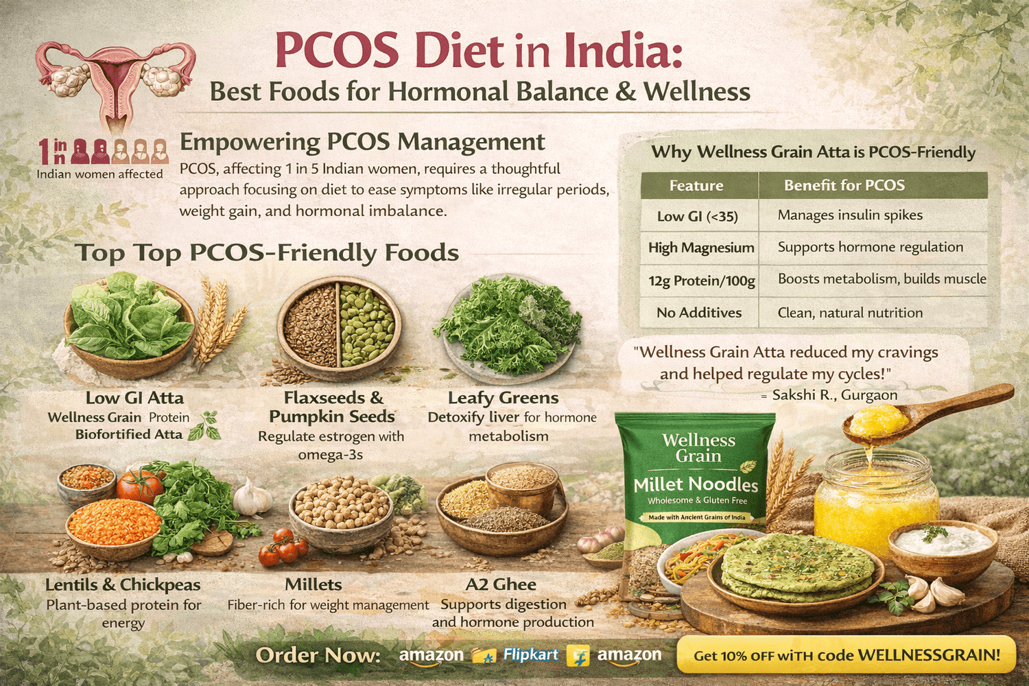 PCOS Diet in India: Best Foods for Hormonal Balance – Wellness Grain